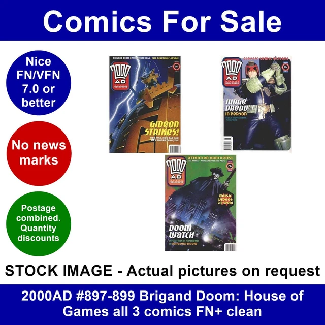 2000AD #897-899 BRIGAND Doom: House of Games all 3 comics FN+ clean EUR ...