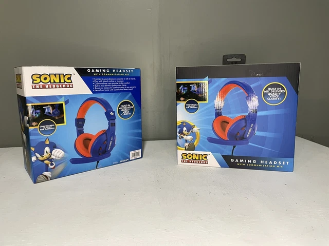 SONIC THE HEDGEHOG Gaming Headset W/ Communication Mic Stereo Sound New ...