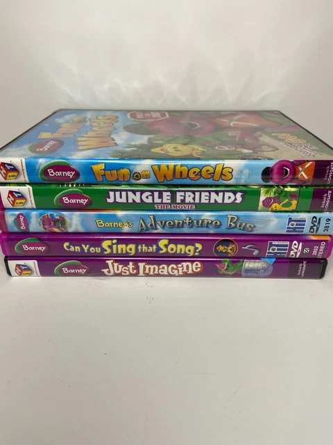 BARNEY DVD LOT of 5 Jungle Friends Adventure Bus Can You Sing Just ...