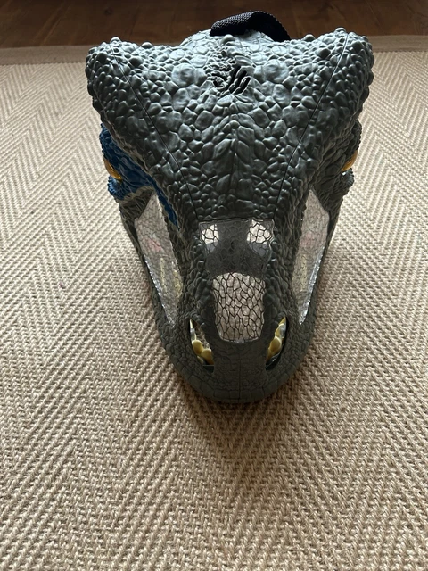 JURASSIC WORLD PARK Chomp N Roar Mask Velociraptor Raptor Blue Dinosaur ...