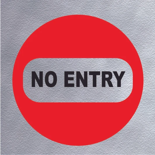 NO ENTRY ADHESIVE Sign Symbol Notice Warning Good Quality Available ...