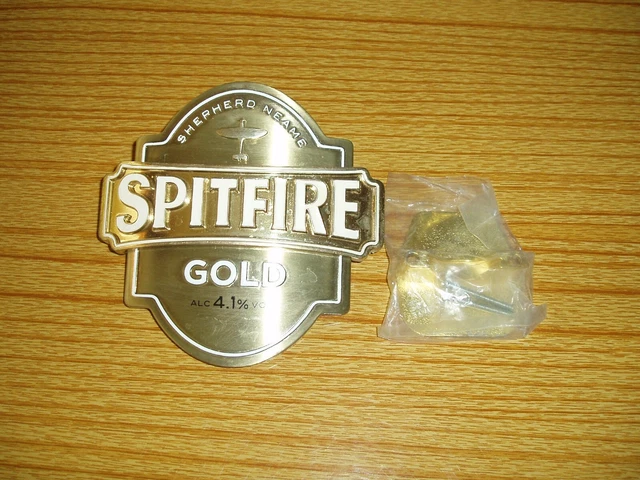 FULL METAL SPITFIRE Gold Beer Pump Badge & Clip (Shepherd Neame) £7.00 ...