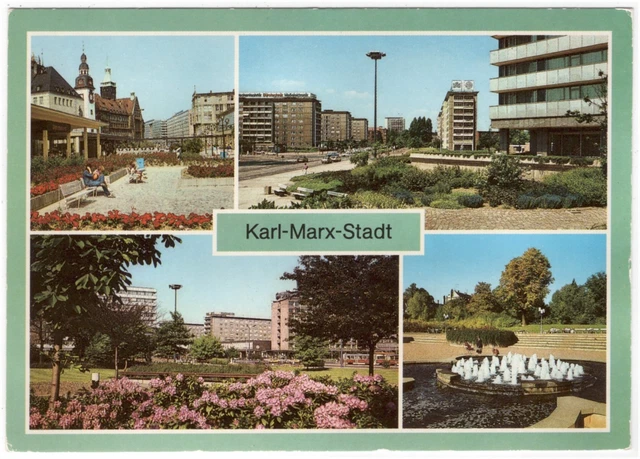 POSTCARD KARL MARX City (Chemnitz) Rosenhof, Karl Marx Allee, Street of ...