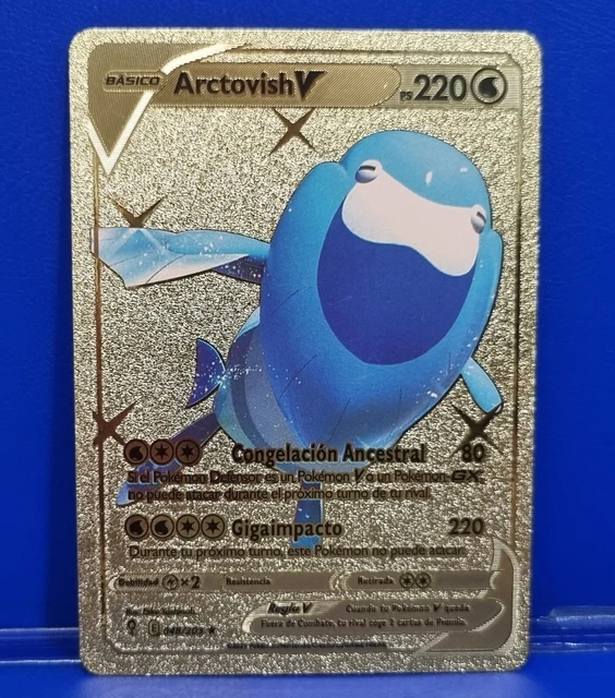 CARD CARTA TARJETA Pokemon Basico Arctovish V PS220 Oro Gold Dorada 048 ...