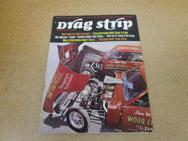DRAG STRIP MAGAZINE April 1966 racing Ford Mustang Nova 1967 Cougar ...