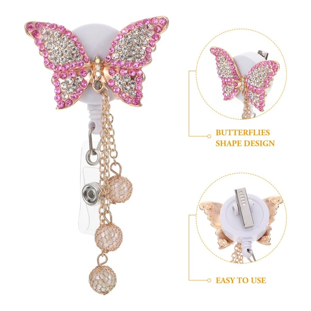 TEACHER'S WORK PERMIT Lanyard Id Card Holder Cute Badge Butterflies ...