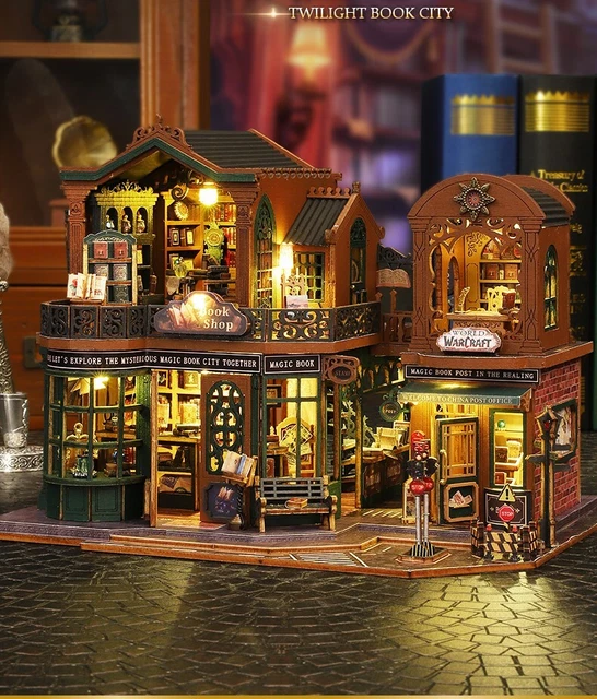 DIY MINI WOODEN Miniature Dollhouse Kit Twilight Book City Model ...