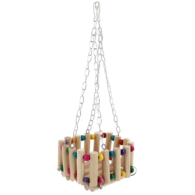 WOODEN PET PARROT Swing Toy Bird Cage Toy Parrot Gnawing Toy Bird ...