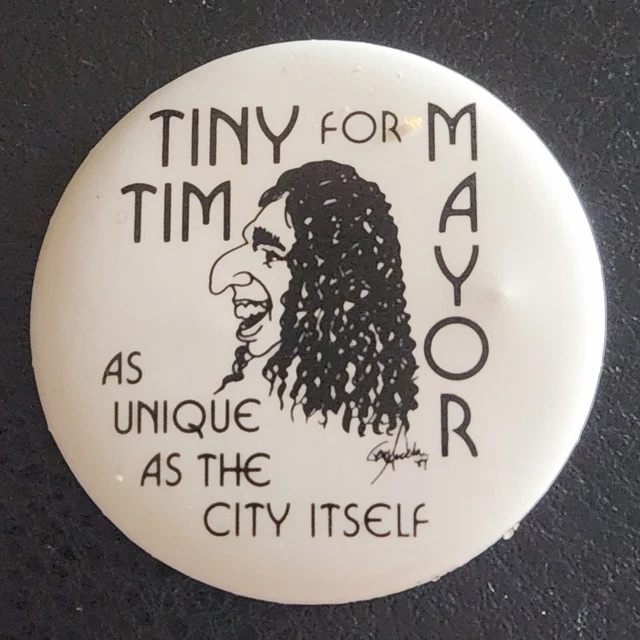 PINBACK BUTTON TINY Tim For Mayor 1989 New York £20.86 - PicClick UK
