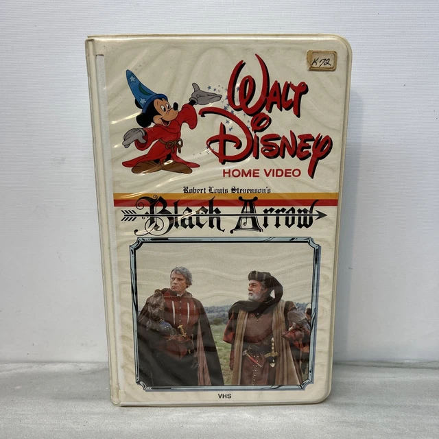 WALT DISNEY HOME video disney Black Arrow vhs rare white clam shell ...