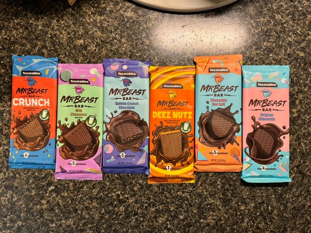 FEASTABLES MR BEAST Chocolate Bars 6-Pack 2.1 oz Candy Bars £28.34 ...
