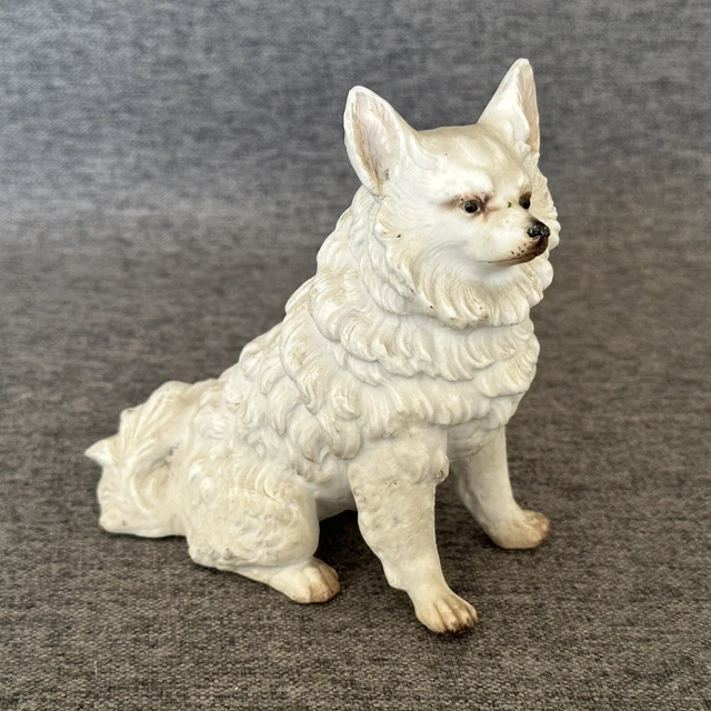 VINTAGE/ANTIQUE GERMAN BISQUE Porcelain Dog Figurine Sitzendorf ...