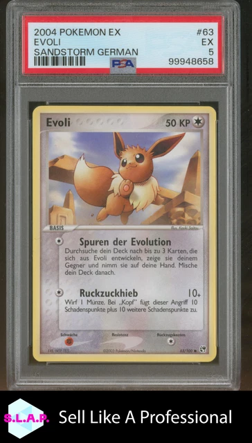 EVOLI SANDSTORM GERMAN Pokemon German Ex Sandstorm 2004 63 Psa 5 EUR 14,60 - PicClick DE