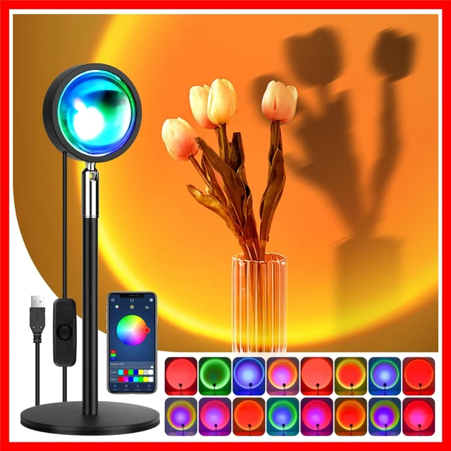 RGB SUNSET LAMP with Bluetooth Control & 16 Colors - Perfect for Mood ...
