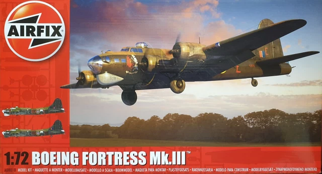 OOP AIRFIX A08018 1/72 Boeing B-17G Flying Fortress III RAF 100 Group ...