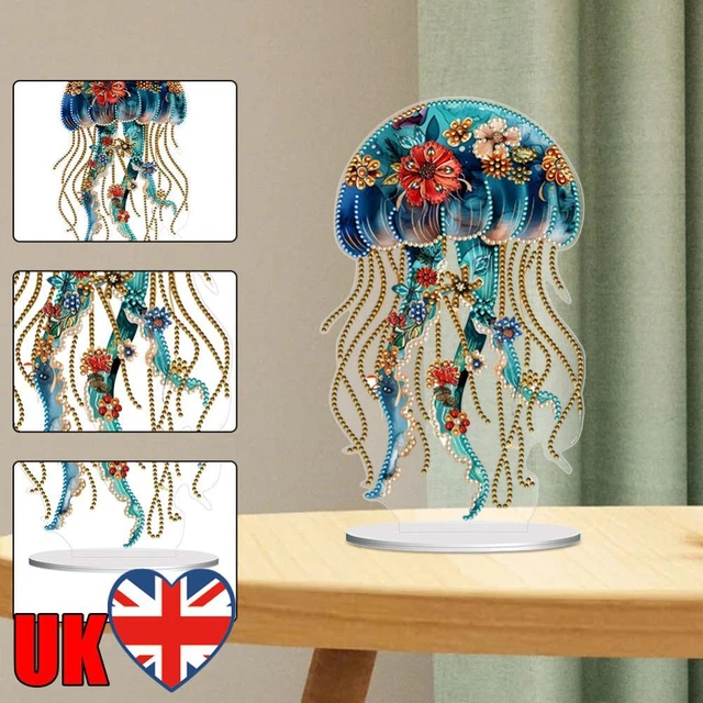 USEFUL ACRYLIC SPECIAL Shaped Jellyfish Desktop Diamond Art Kits for ...