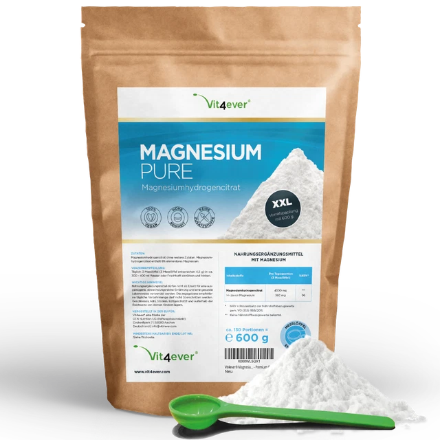 MAGNESIUM PURE 600G Magnesium citrate powder without additives ...