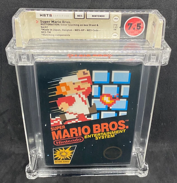 SUPER MARIO BROS USA Hangtab 1985 Console Nintendo NES Wata 7.5 Cib ...