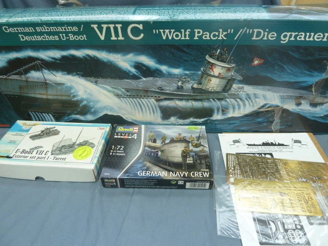 1/72 GERMAN TYPE VIIC Wolf Pack Submarine + Upgrade Set, PE & Crew ...