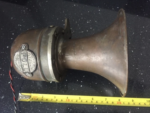 VERY RARE PRE war 12 volt apollo brass horn vintage car klaxon ratrod ...