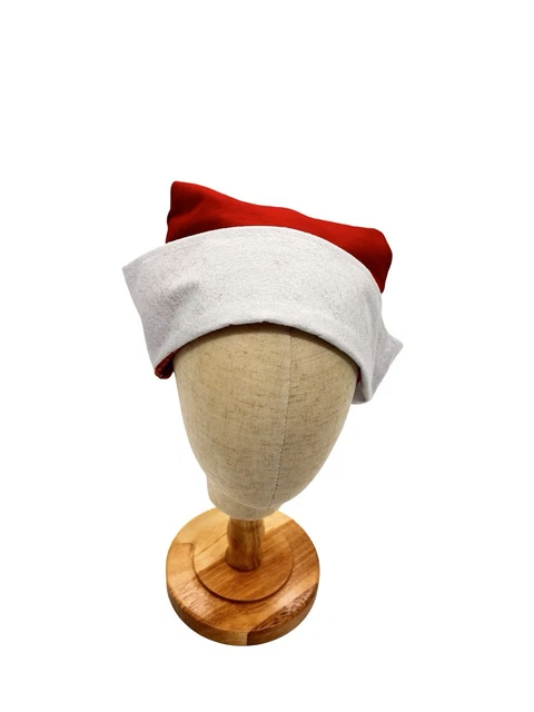 NWOT HOLIDAY TIME Santa Hat Medium Red Felt White Trim Christmas ...