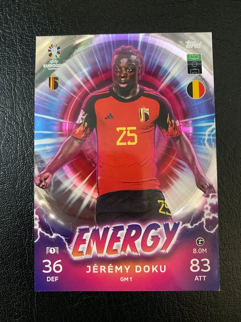 TOPPS MATCH ATTAX EURO 2024 ENERGY Rare Jeremy Doku Card NM £4.99 ...