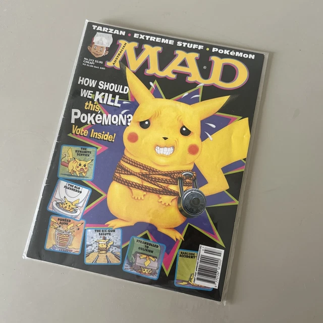 VINTAGE AUSTRALIAN MAD Magazine No. 372 Pokemon Pikachu 1999 $40.00 ...