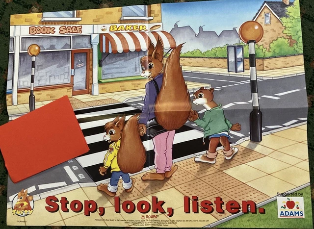 VINTAGE SCHOOL CLASSROOM Tufty Road Safety Poster 1980's Original Rare ...