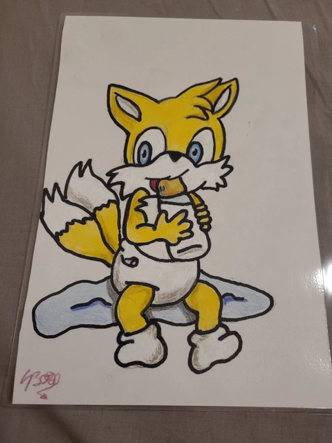 A ORIGINAL LAMINATED A4 Drawing Of Baby Tails £5.00 - PicClick UK