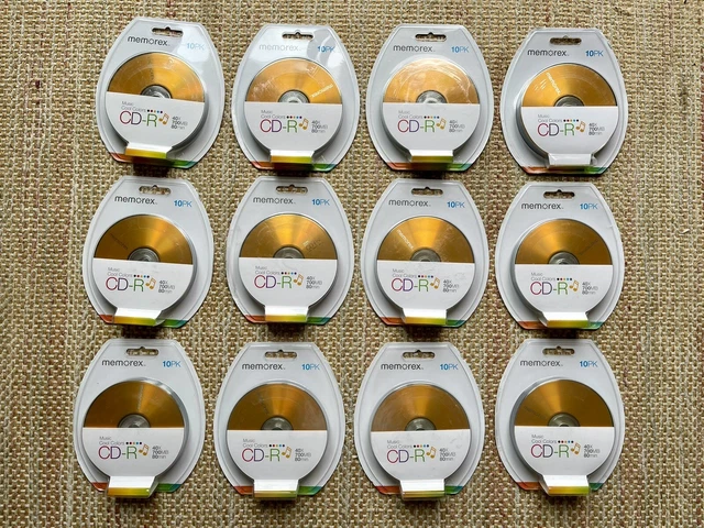 MEMOREX CD-R MUSIC COOL COLORS 40X 700MB 80MIN LOT 120 TOTAL NEW 12 qty ...