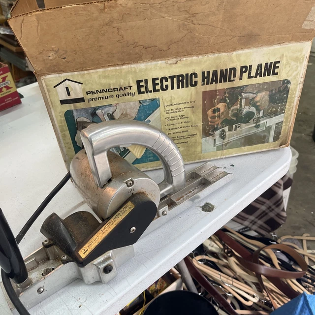 VINTAGE PENNCRAFT ELECTRIC HAND PLANE TOOL MADE IN USA In Box $48.00 ...