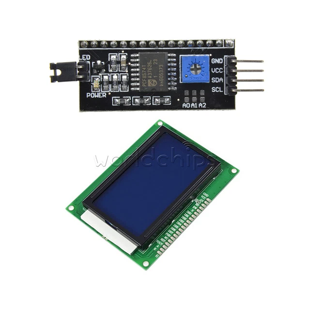 5V 12864 LCD Display 128x64 Dots Blue 1602LCD IIC/I2C/TWI/SPI Serial ...