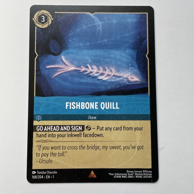 LORCANA FISHBONE QUILL quasi nuovo 168/204 raro senza pellicola primo ...