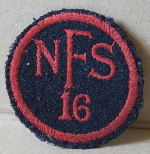 WW2 NATIONAL FIRE Service NFS16 embroidered breast badge Lyndhurst ...