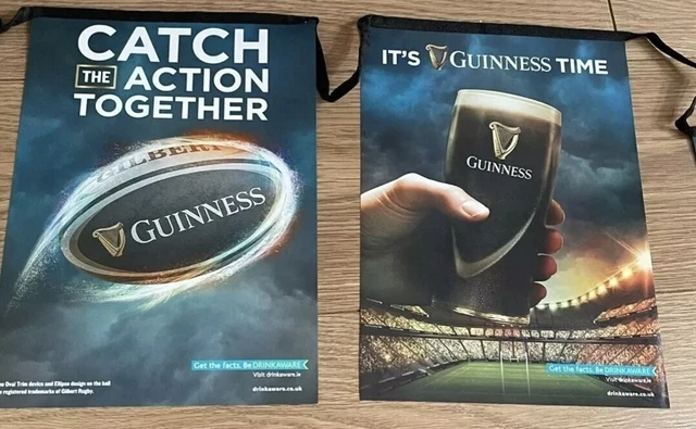 GUINNESS RUGBY “IT’S GUINNESS TIME Flag Bunting Advertising Pack Of 12 ...