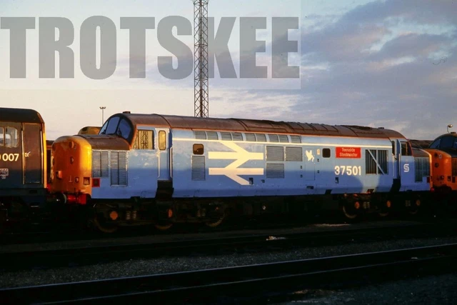 35MM SLIDE BR British Rail Diesel Loco 37501 Class 37 1987 Original £4. ...