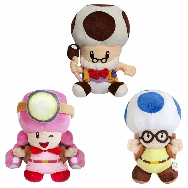 SUPER MARIO BROS Captain Toadette Toad Toadsworth Mushroom Plush Doll ...