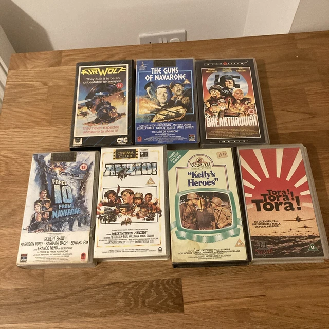 WAR MOVIES VHS Job Lot bundle Tora Kelly’s Hero’s Anzio Air wolf ...