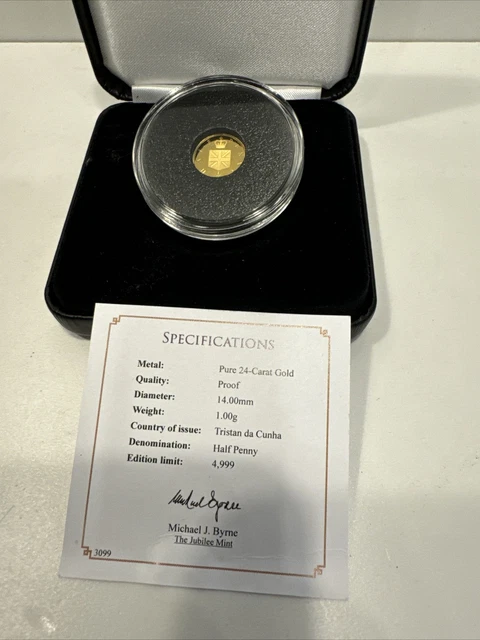 JUBILEE MINT 24CT Gold Half Penny Coin 50th Anniversary Of ...