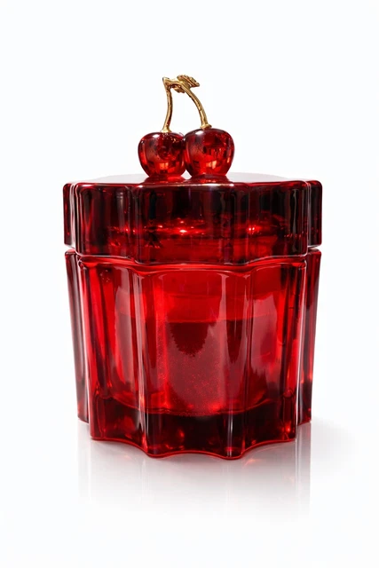 ENCHANTÉ CHERRY BOMB Candle Red Glass Jar Cherry Lid Soy Candle 4.5oz ...