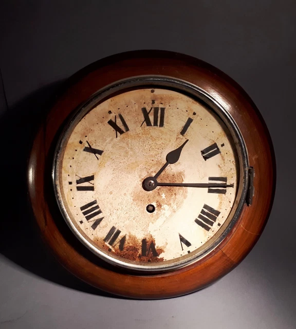 ANTIQUE LATE VICTORIAN (Ex-Bank) Wall Clock (AF). Mechanism Present ...