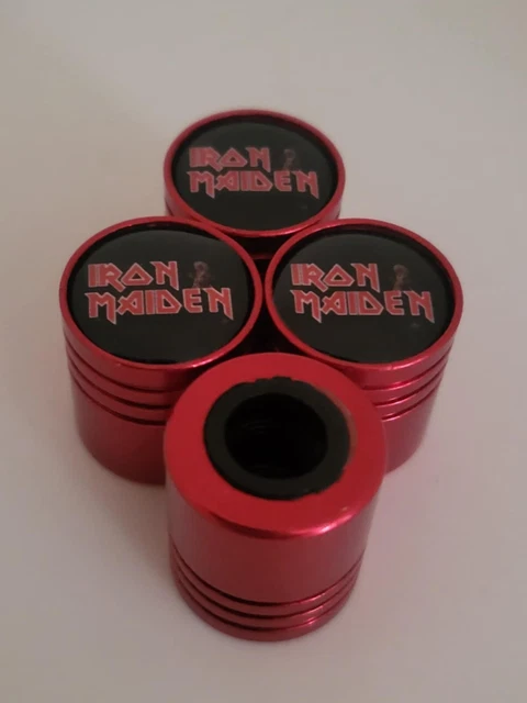 IRON MAIDEN VALVE Dust caps non stick Worlds Biggest Logo 6 Colours all ...