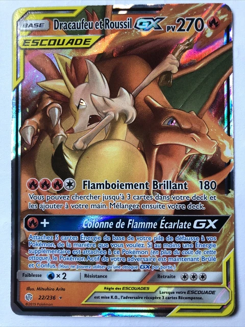 CARTE POKÉMON : Dracaufeu et Roussil GX 22/236 Eclipse Cosmique ...