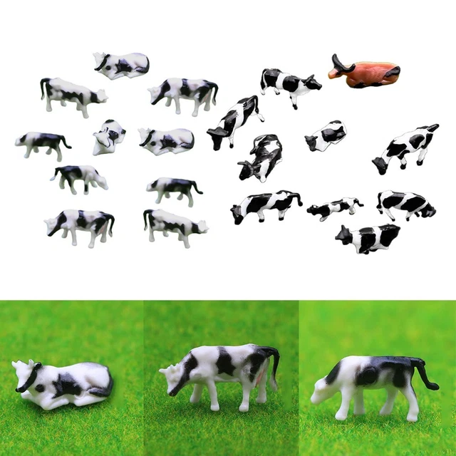 CUSTOMIZE YOUR MODEL Scenes 10 Piece Miniature Cows & Horse Model Set ...