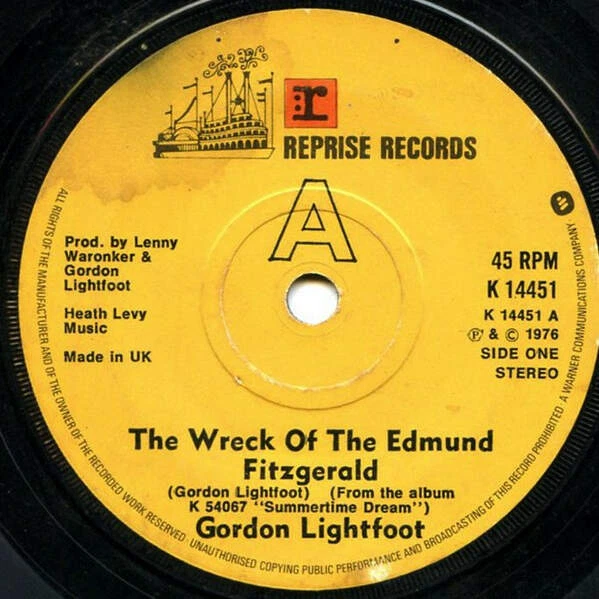GORDON LIGHTFOOT - The Wreck Of The Edmund Fitzgerald (Vinyl) EUR 6,25 ...