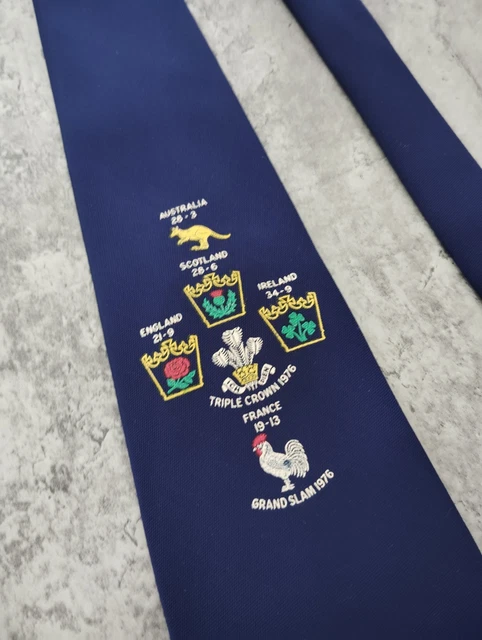 VINTAGE RUGBY TIE commemorating Wales' Grand Slam and Triple Crown win ...