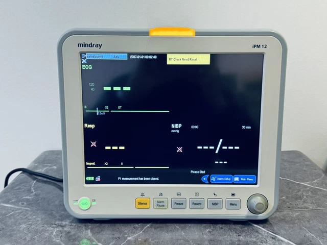 MINDRAY IPM12 PATIENT Monitor With Ecg Spo2 Nibp Ibp1 Ibp2 T1 T2 ...