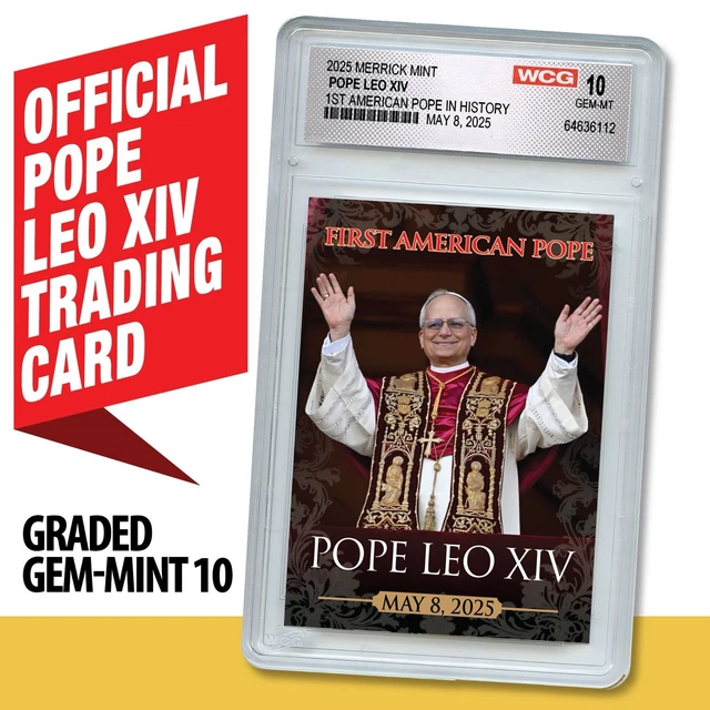 2025 POPE LEO XIV Official Trading Card 1st American Pope - Graded Gem ...