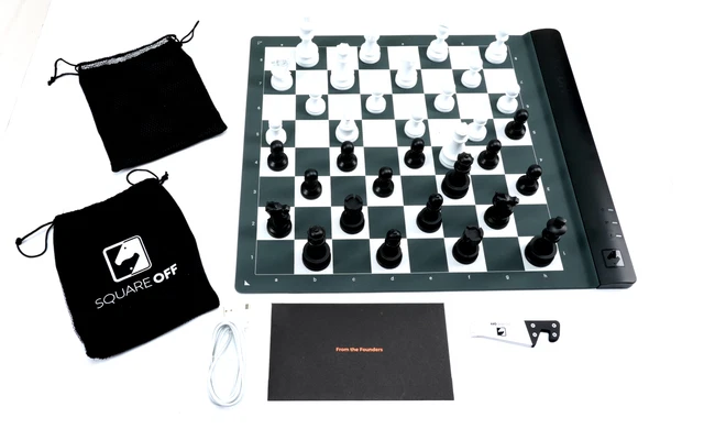 SQUARE OFF PRO Rollable Electric Chessboard AI Electric Chess Game ...