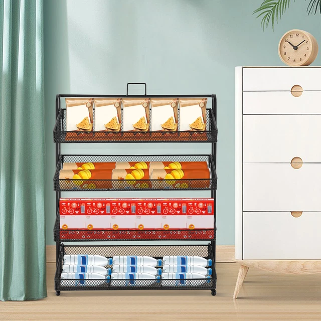 4 TIERS BLACK Retail Counter Display Iron Rack Food Snack Candy Display ...